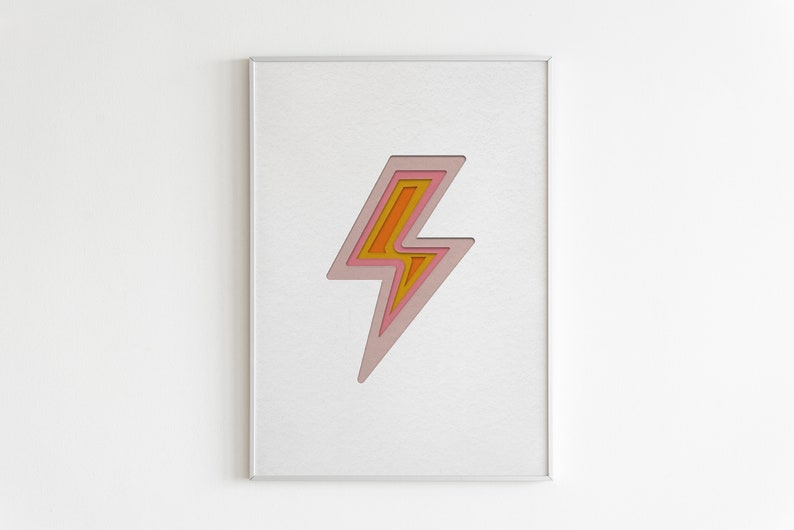 Printable Lightning Bolt Wall Art, Kids Bedroom & Nursery Wall Art ...