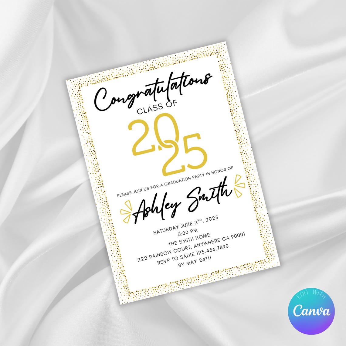 Editable Graduation Announcement Template | Graduation Party Invitation ...