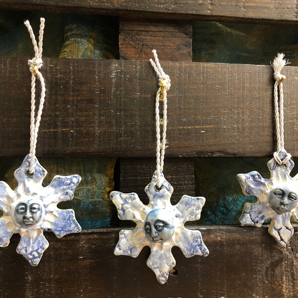 Ceramic Snowflake Ornaments - Etsy