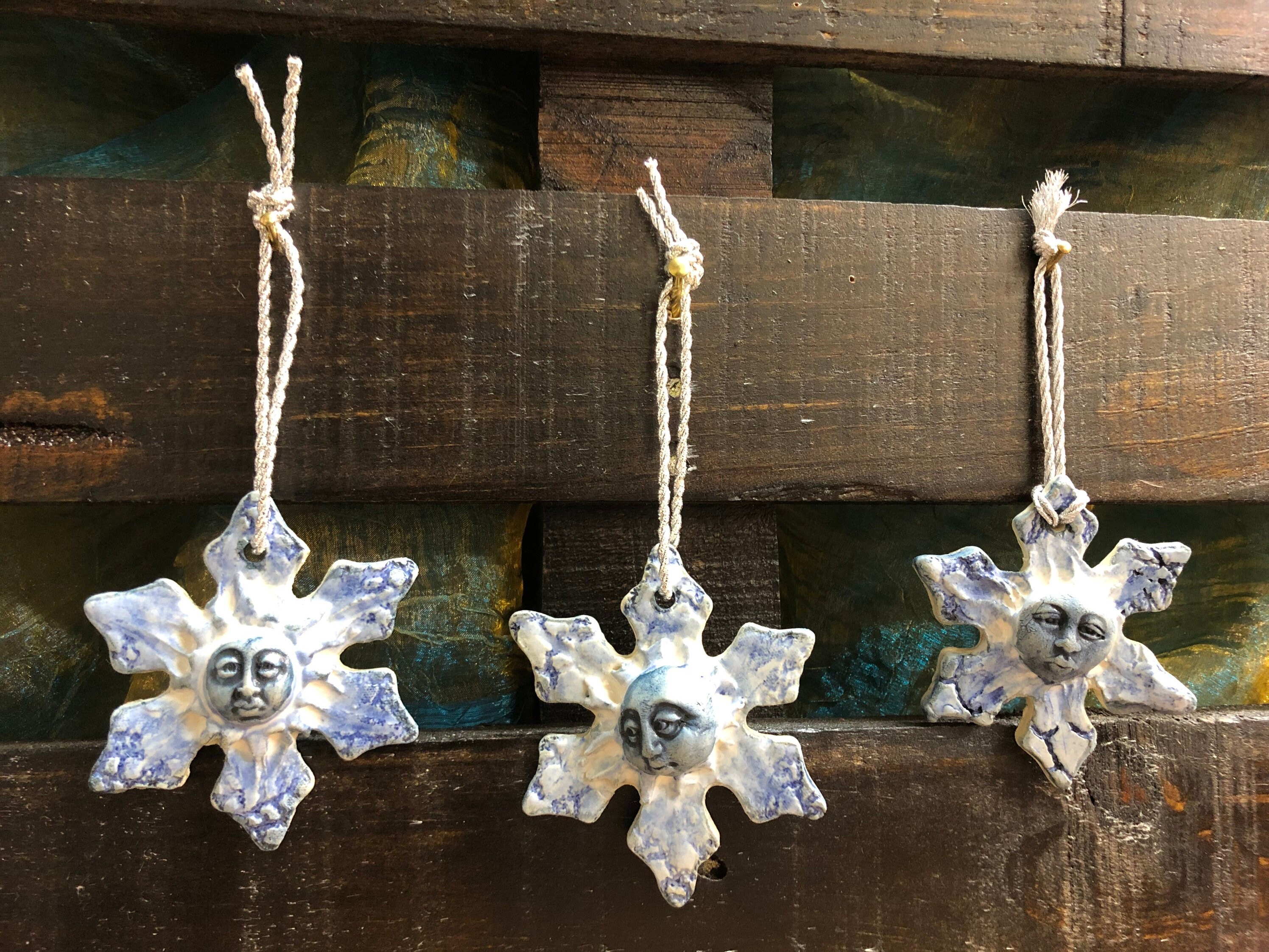 Handmade Ceramic Snowflake Ornaments - Etsy UK