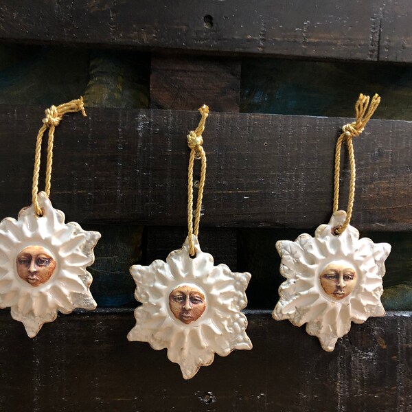 Ceramic Snowflake Ornaments - Etsy