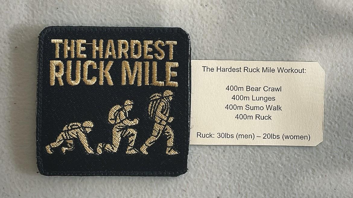 The Hardest Ruck Mile - Challenge Patch - Hook and Loop Backing Panel ...
