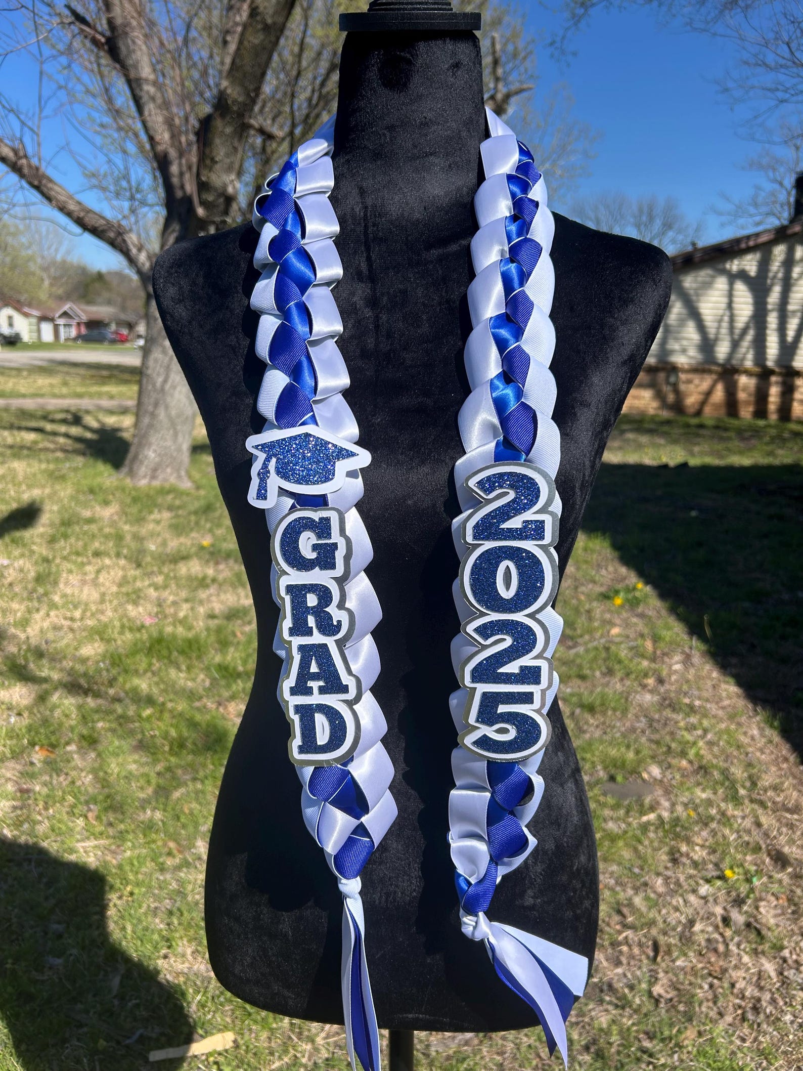 Personalized Graduation Lei: Satin Ribbon, Custom Year, School Colors ...