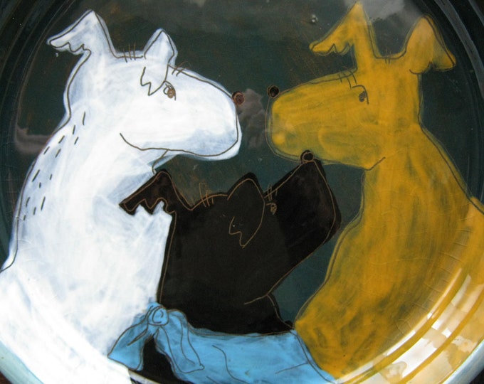 Original Rosanne Anglade AHH RIBA WARE Pottery Dish With Dogs - Etsy