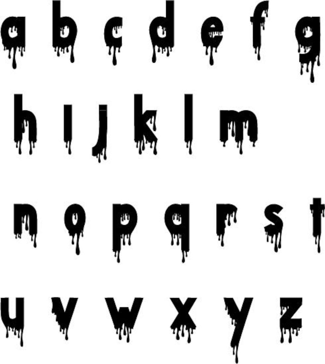Blood Drip Font | Black Dripping Letters Clipart (svg, Png, Pdf, Eps ...