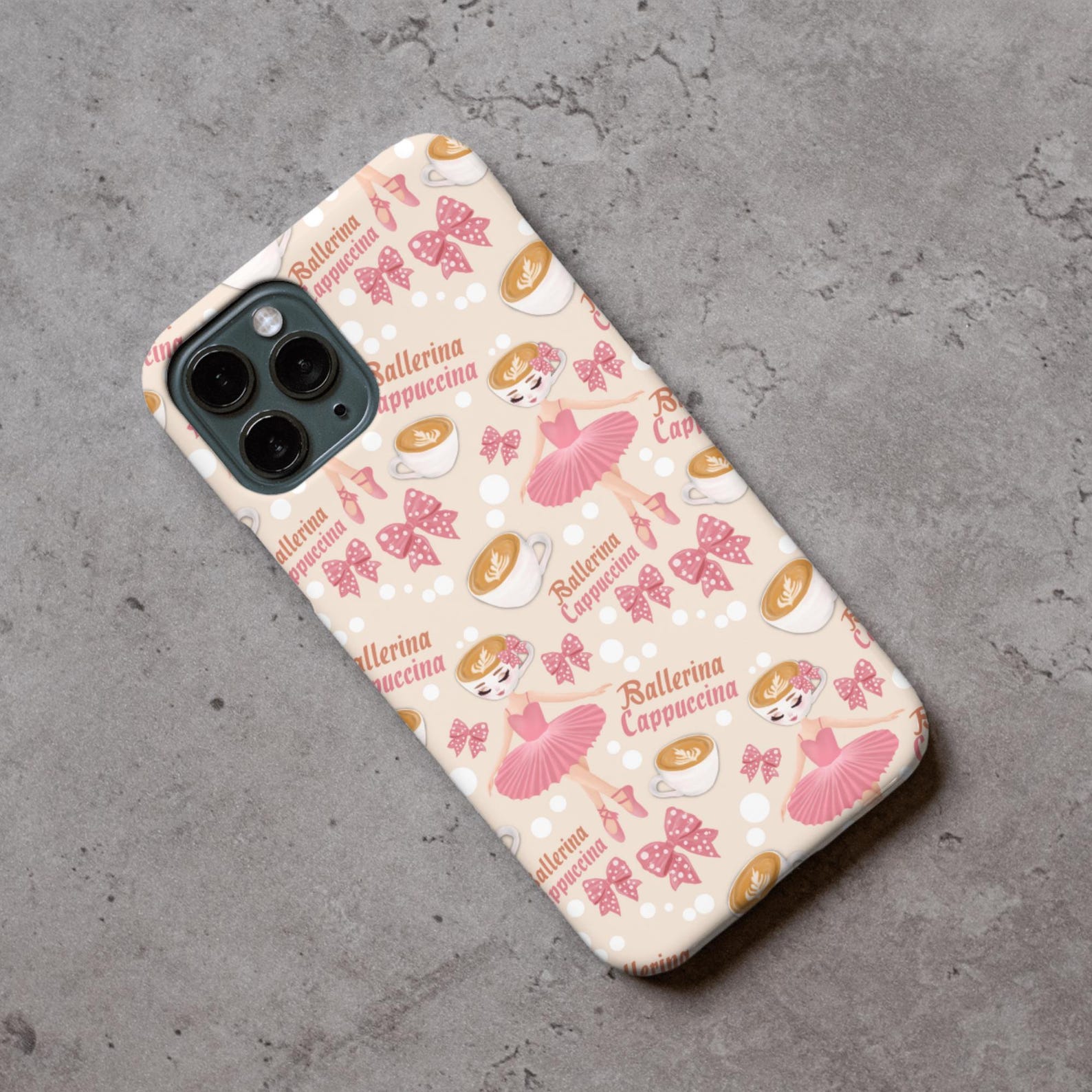 Aesthetic Ballerina Capuccina Seamless Pattern, Italian Brainrot Trend ...