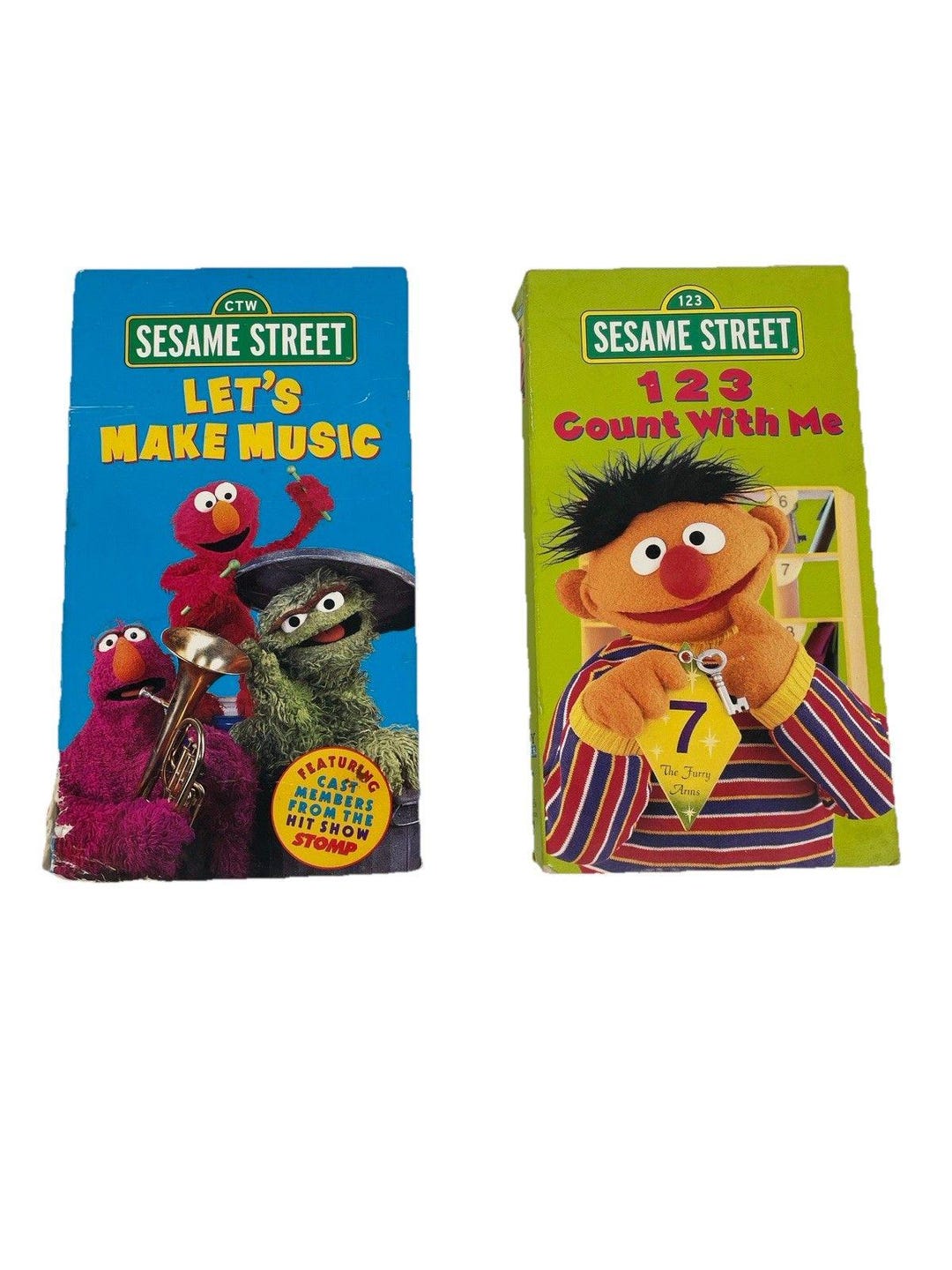 VTG VHS Sesame Street Ernie Elmo 123 Count With Me Lets Make Music 90s ...