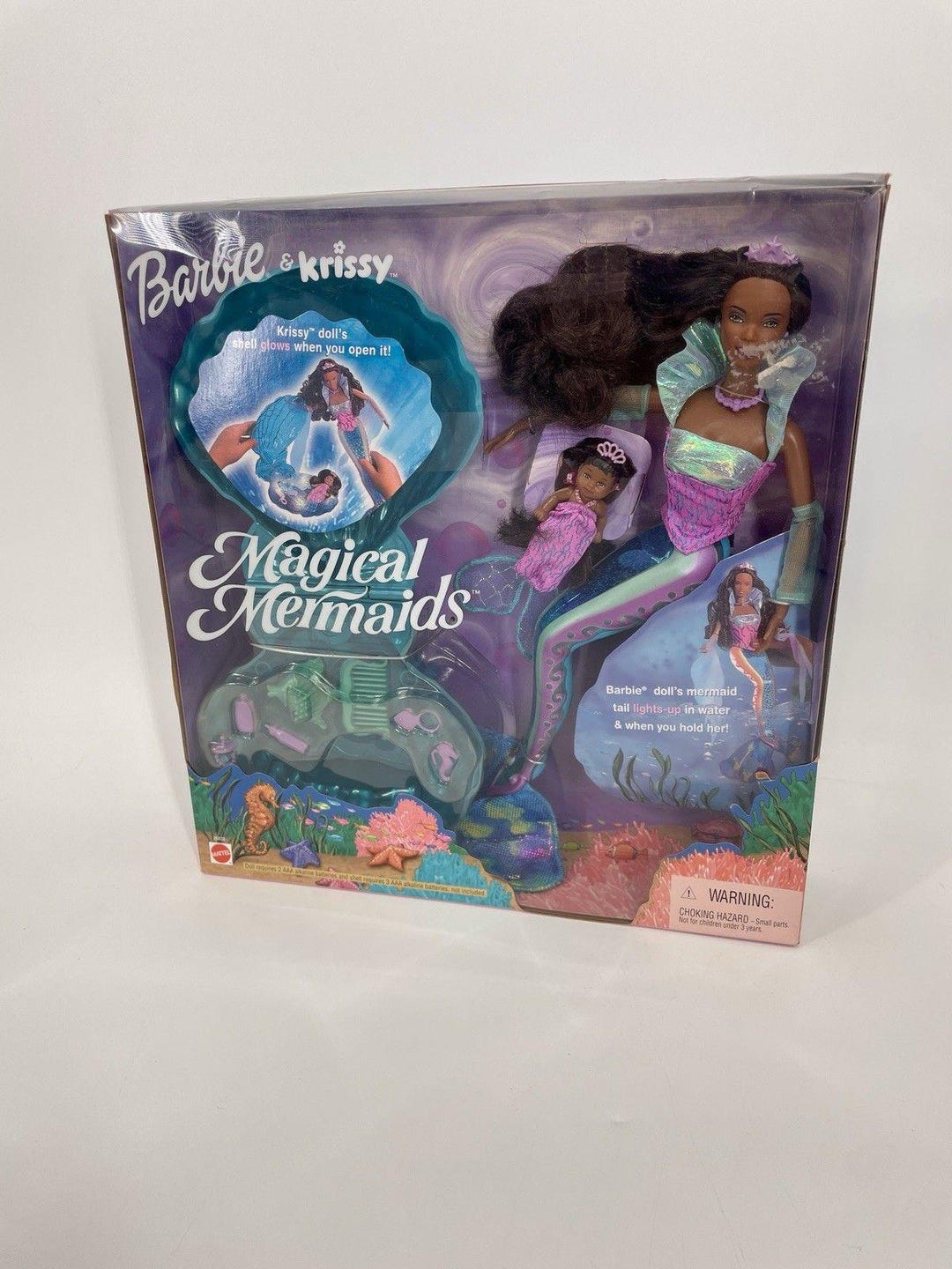 NEW Vintage 2000 Magical Mermaids Barbie & Krissy Doll Mattel Seashells ...