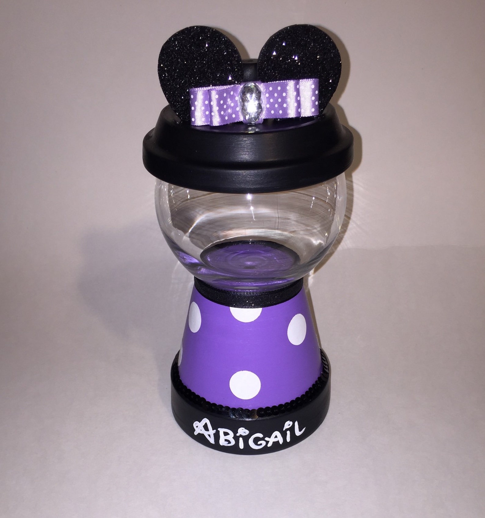 Purple Minnie Mouse Faux Gumball Machine, Minnie Mouse Birthday Decor ...