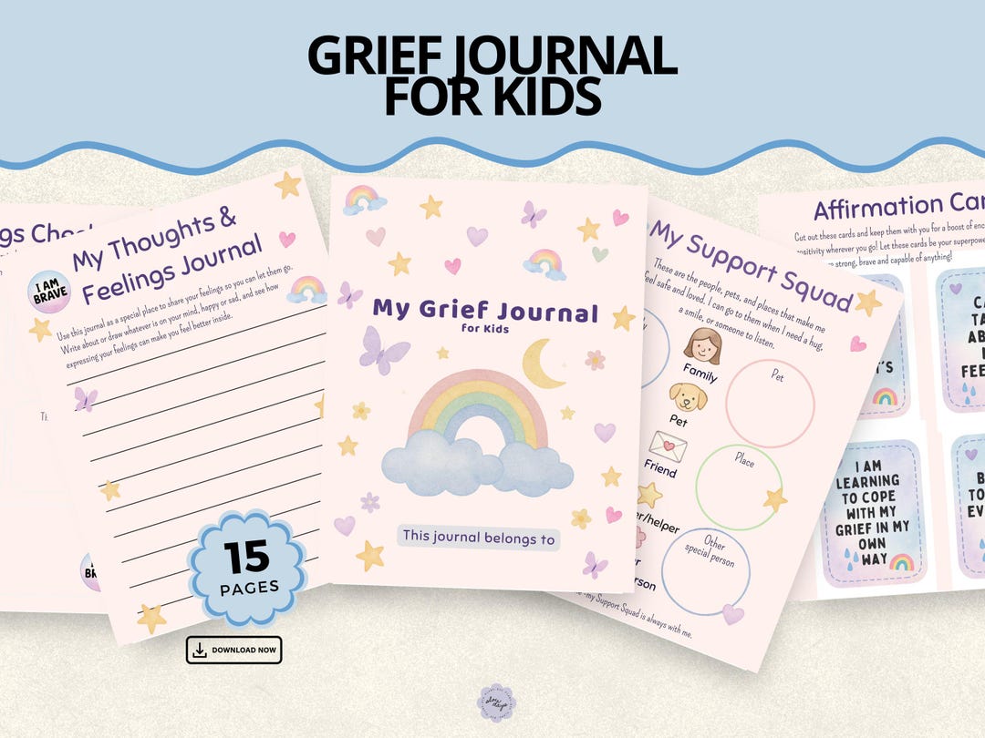 Grief Journal for Kids Printable, Child Loss Healing Activity ...