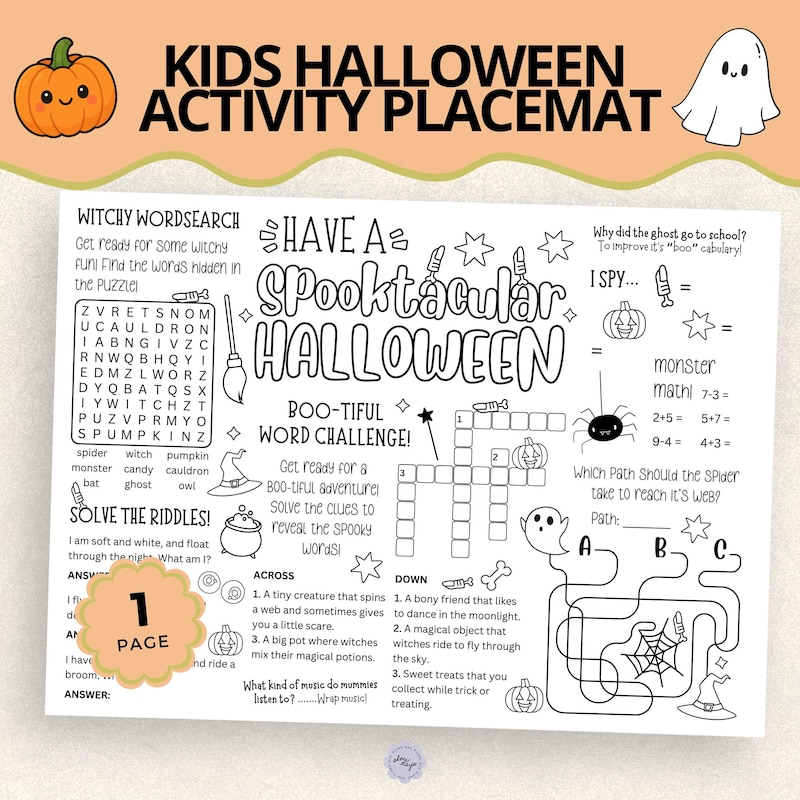Halloween Placemat - Etsy