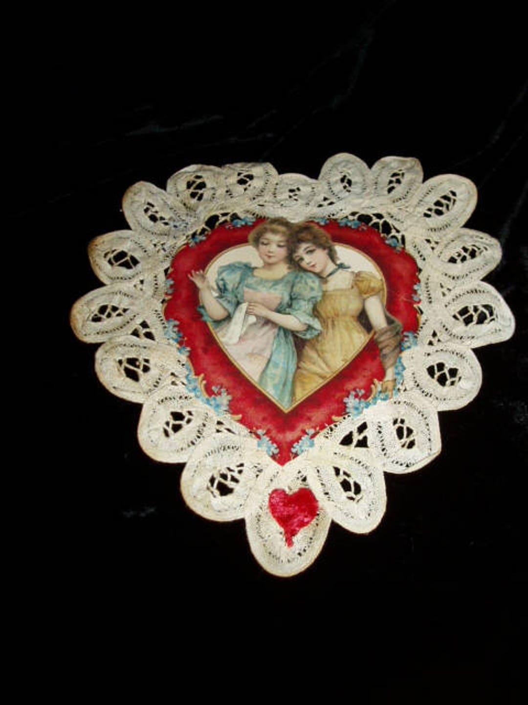 Victorian Friendship Lace Heart Card Kates Unique Art - Etsy