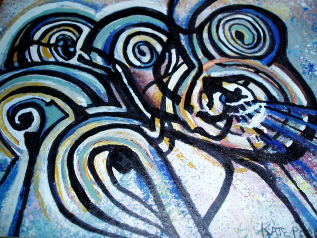 LIFES ABSTRACTIONS Acrylic Painting Kate's Unique Art Signed Kate ...