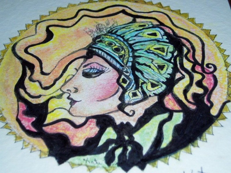 Egyptian Queen Reflecting Original Signed Kate Perrin Kates Unique Art ...