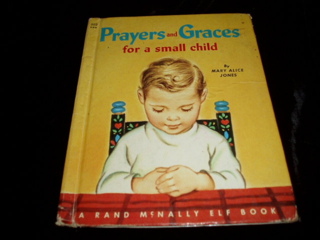 Antique Child Picture Book 50's Rand Mcnally Prayers & Graces Mid ...