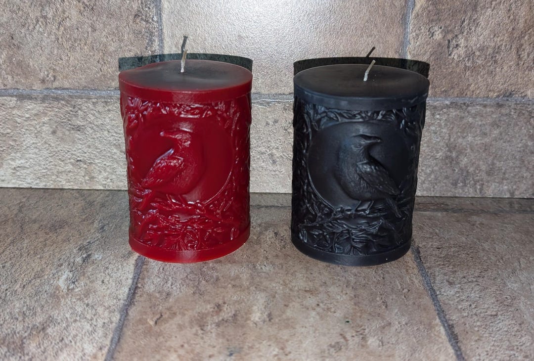 100% Beeswax Raven Crow Pillar Candle - 7.5oz - Etsy