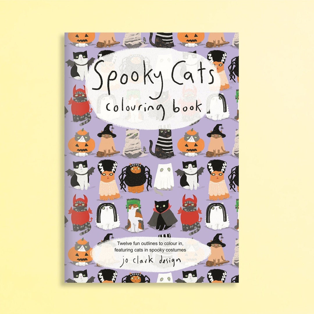 Cute Halloween Spooky Cats Colouring in Activity Book for Kids Trick or ...