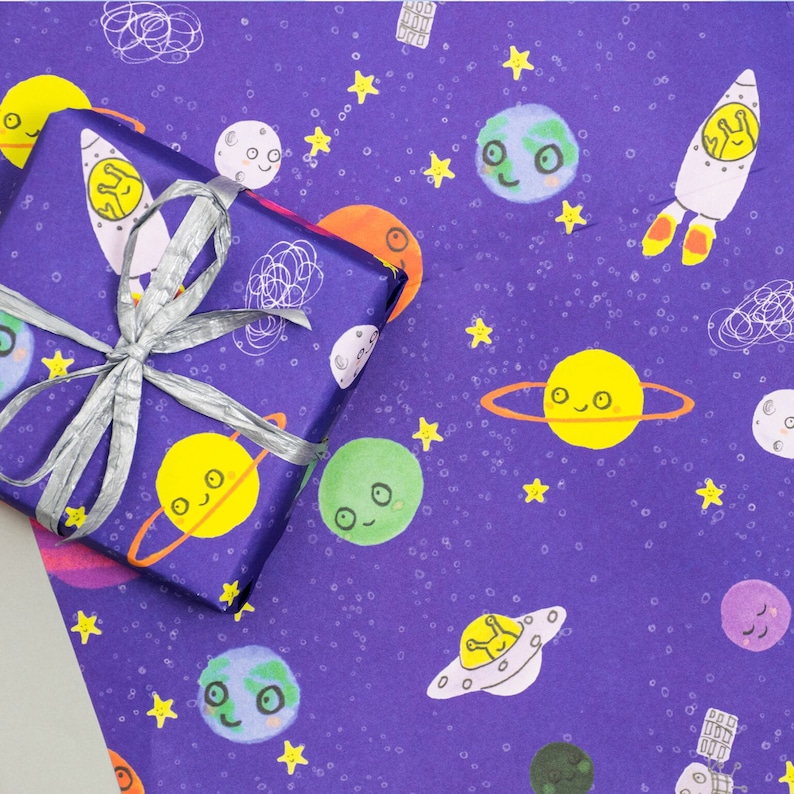 Cosmic Space Gift Wrap Children's Astronomy Wrapping Paper - Etsy