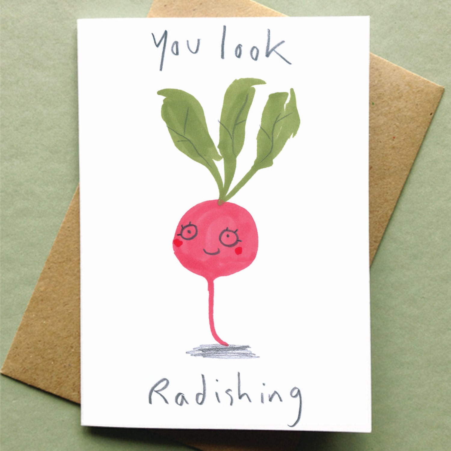 Valentines Card You Look Rad Birthday Card Vegan Vegetable - Etsy