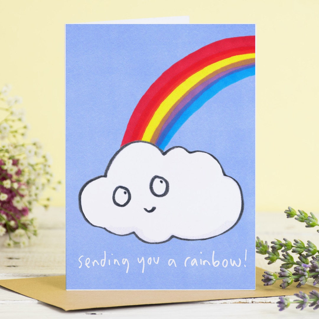 Sending You A Rainbow Greetings Card - Etsy