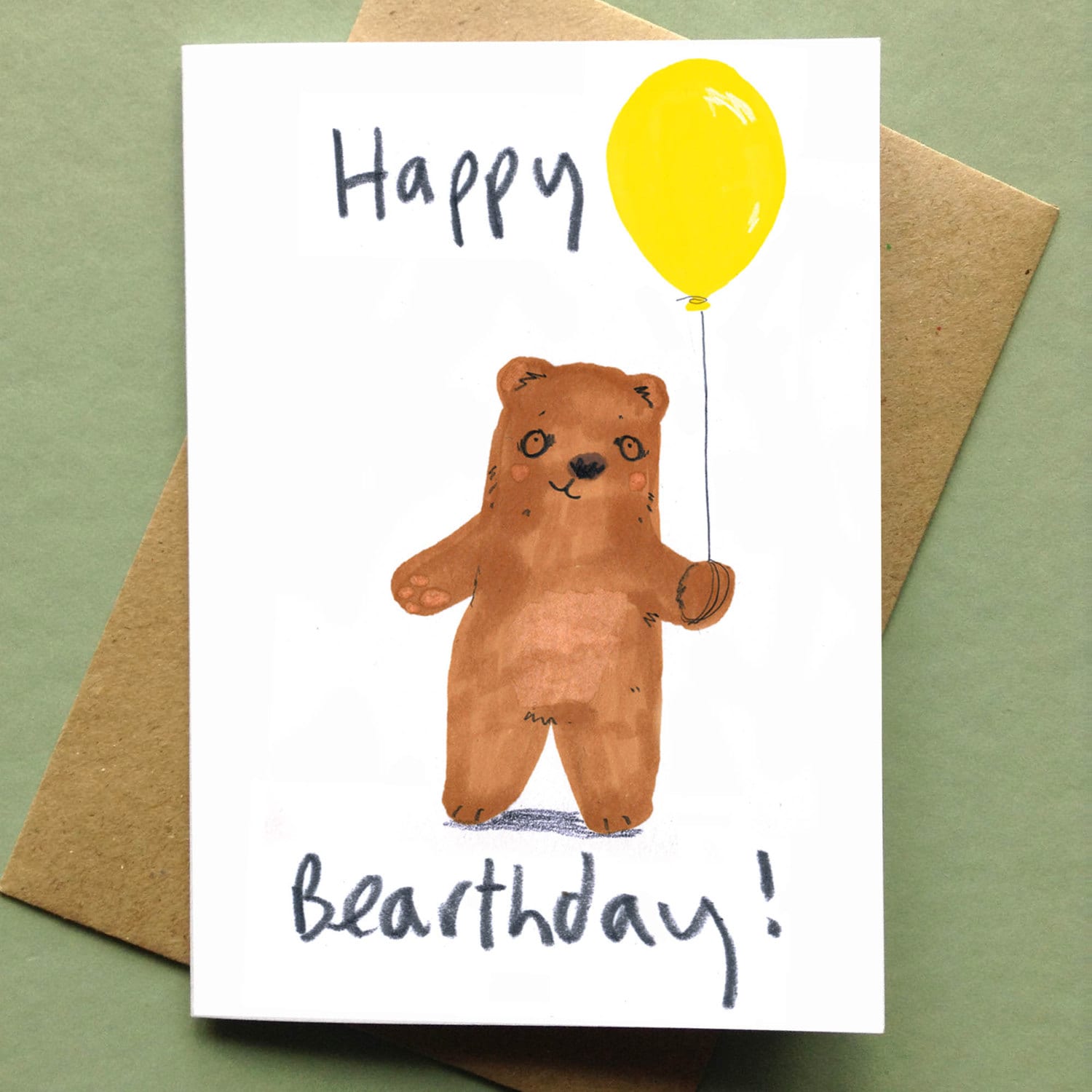 Funny Bear Birthday Card, 'happy Bearday' - Etsy