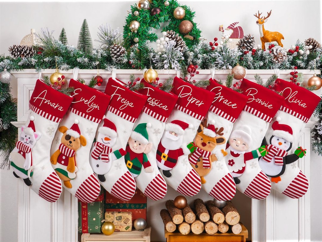 Personalized Christmas Stockings With Name,2025 Embroidered Family ...