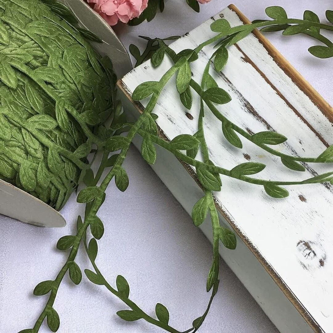 Olive Leaf Ribbon Trim: 22 Yards, Gold Satin Vine - Etsy