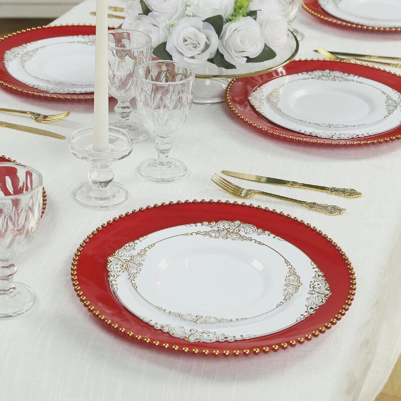 10 Ct | 13" Red Dinner Plates | Valentine Day Party Plates - Etsy