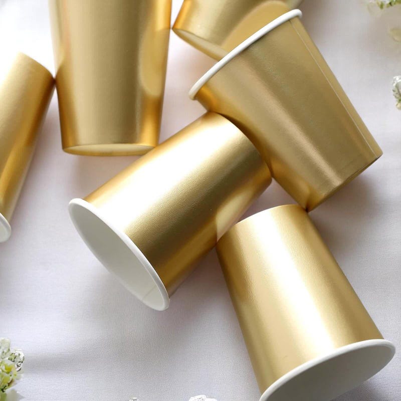 Plastic Cups With Gold Rim - Etsy