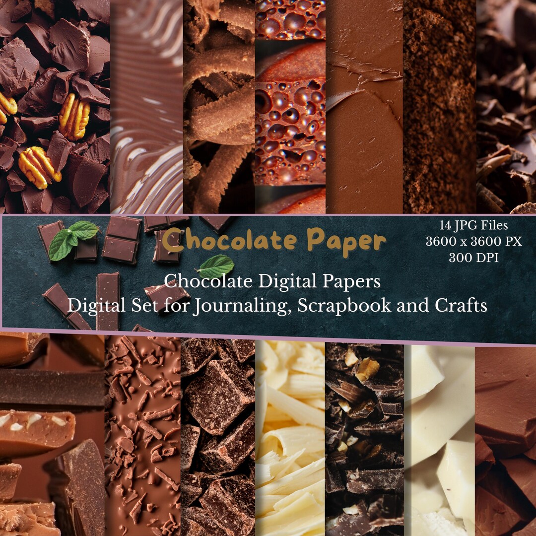 Chocolate Digital Paper | Sweet Chocolate Backgrounds | Candy Scrapbook ...
