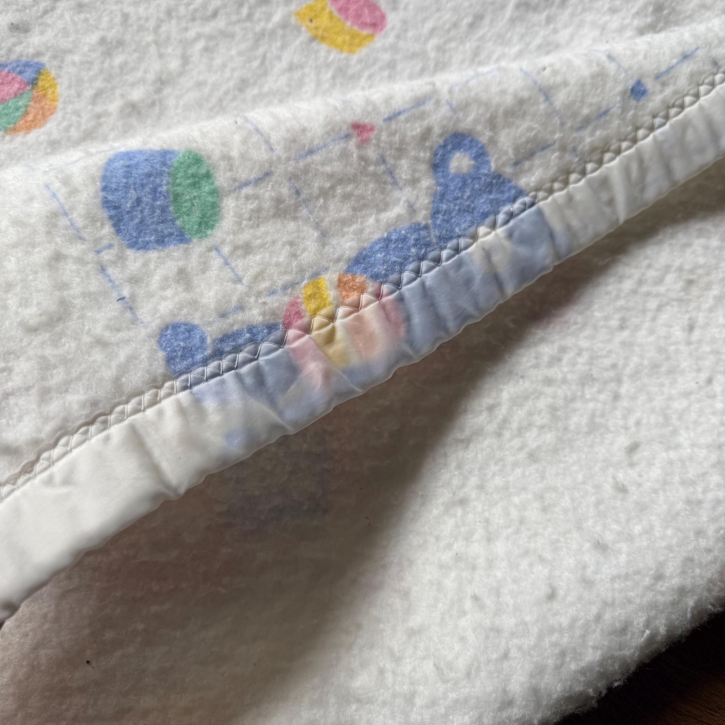 Vintage 1970s Beacon Teddy Bears Baby Crib Blanket, Receiving Blanket ...