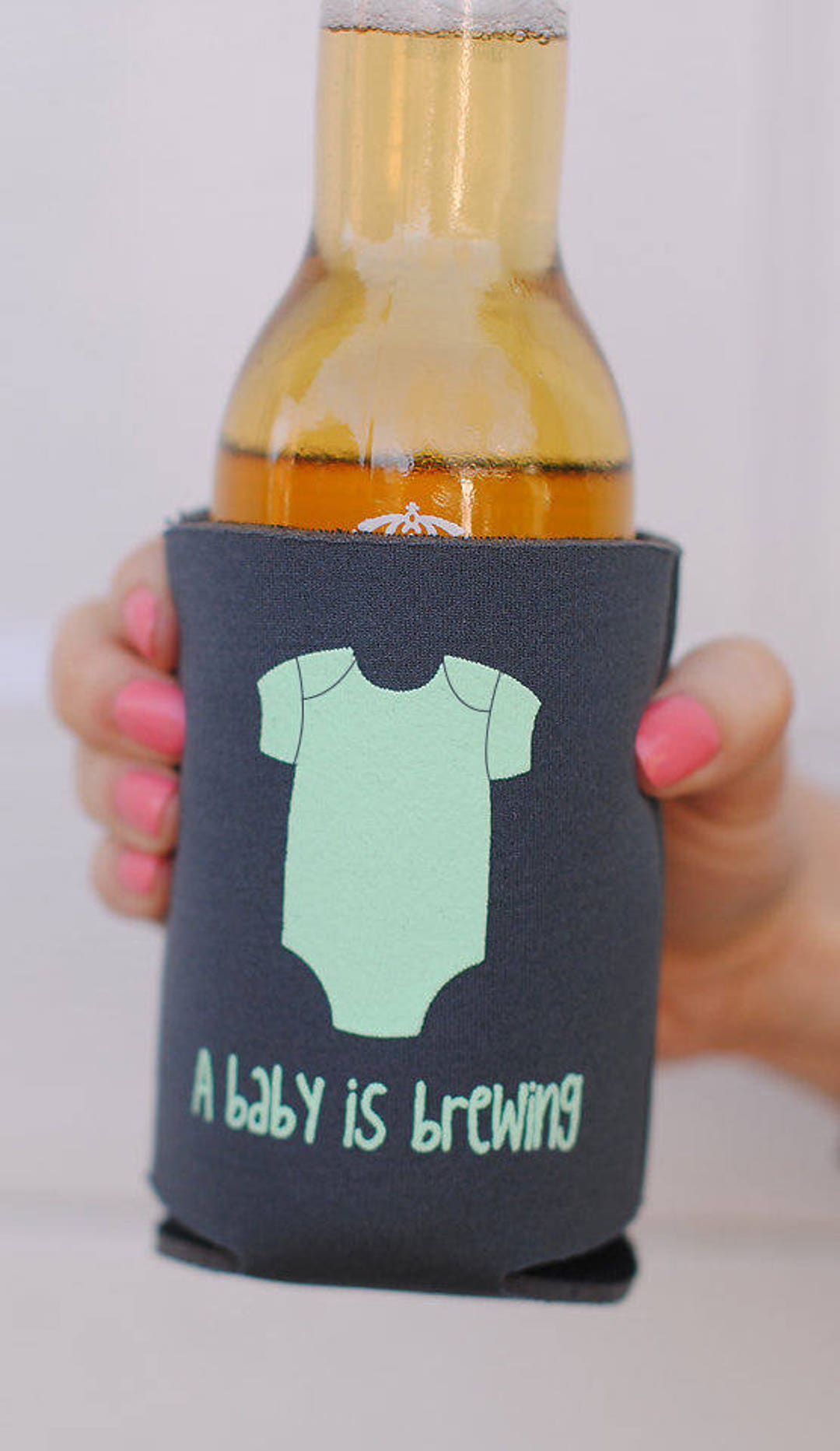 Baby Shower Favors | A Baby is Brewing Custom Can Coolers | Coed Gender ...