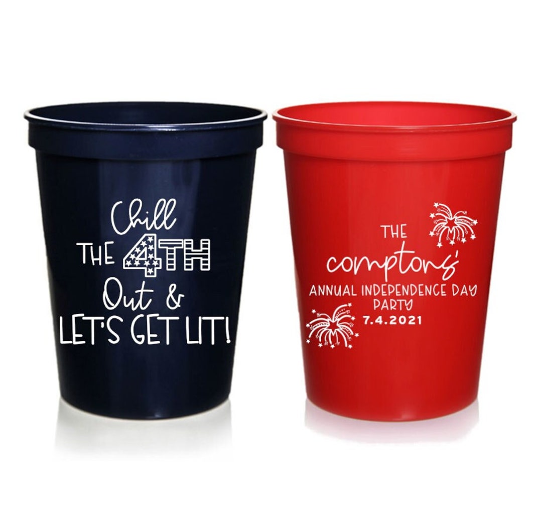 4th of July Party Cups | Independence Day Party Cups | Personalized ...
