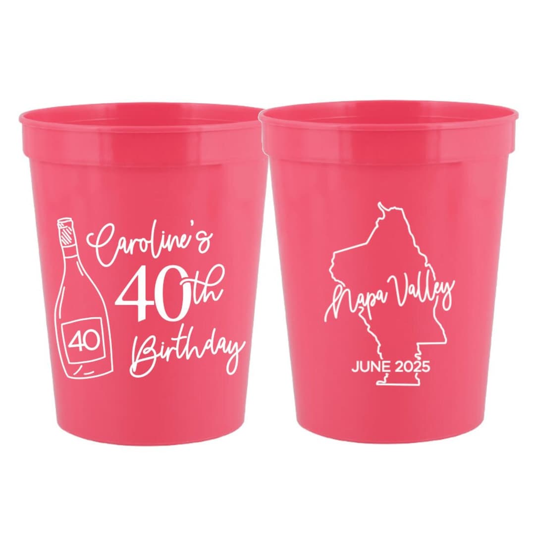 40th Birthday Party Cups | 30th Birthday | 50th Birthday | 60th ...