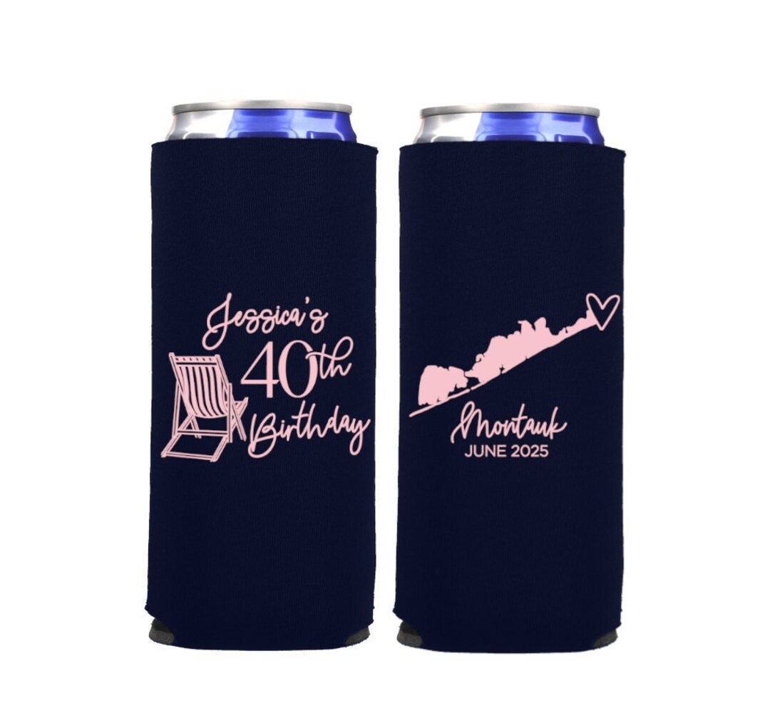 40th Birthday Party Can Coolers | Beach Weekend Favors | 30th Birthday ...