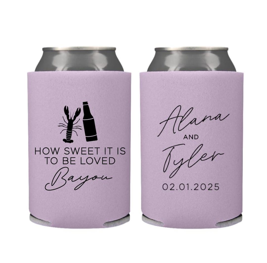 Louisiana Bayou Wedding Can Coolers | Custom New Orleans Wedding Favors ...