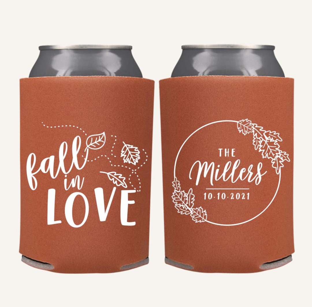 Fall in Love Fall Wedding Favors | Personalized Autumn Rustic Can ...