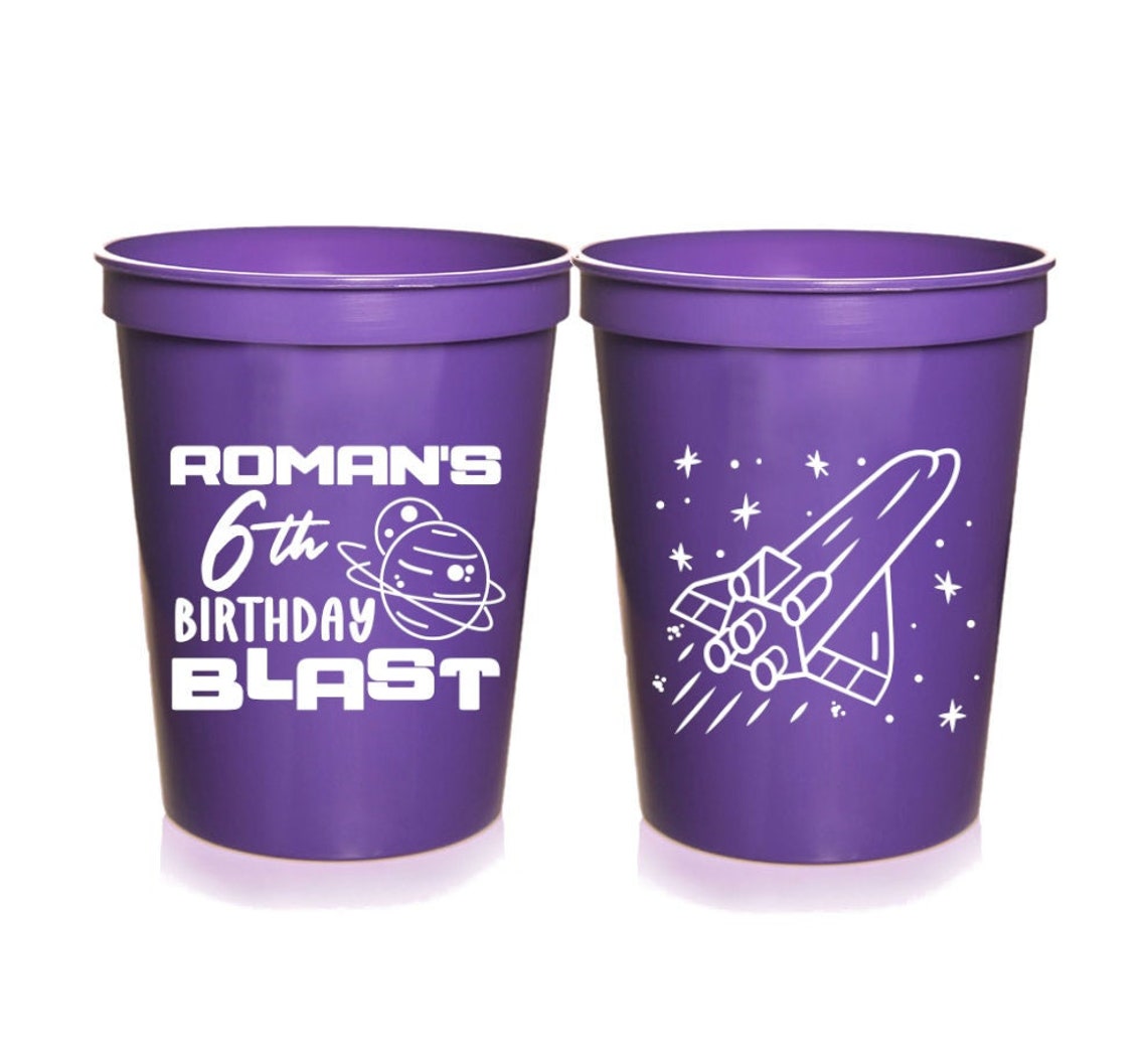 Space Birthday Party Cups | Solar System Birthday Party Favors ...