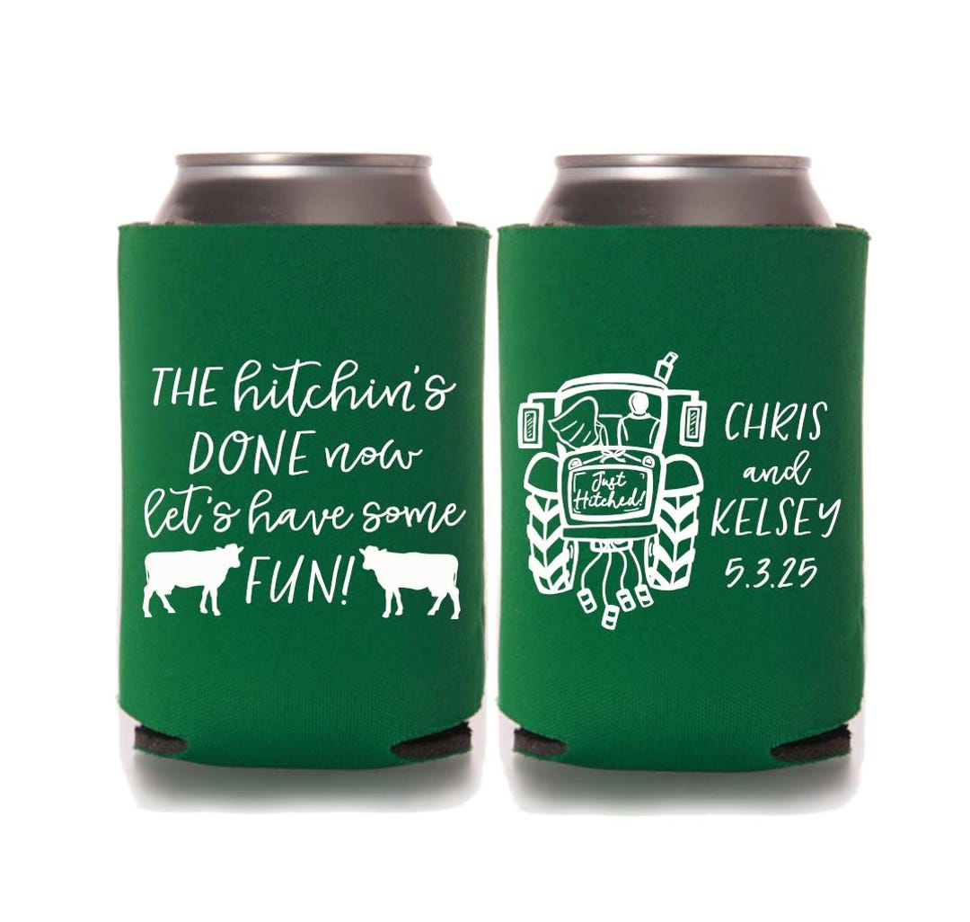 Farm Wedding Favors | Barn Wedding Can Coolers | Just Hitched Tractor ...