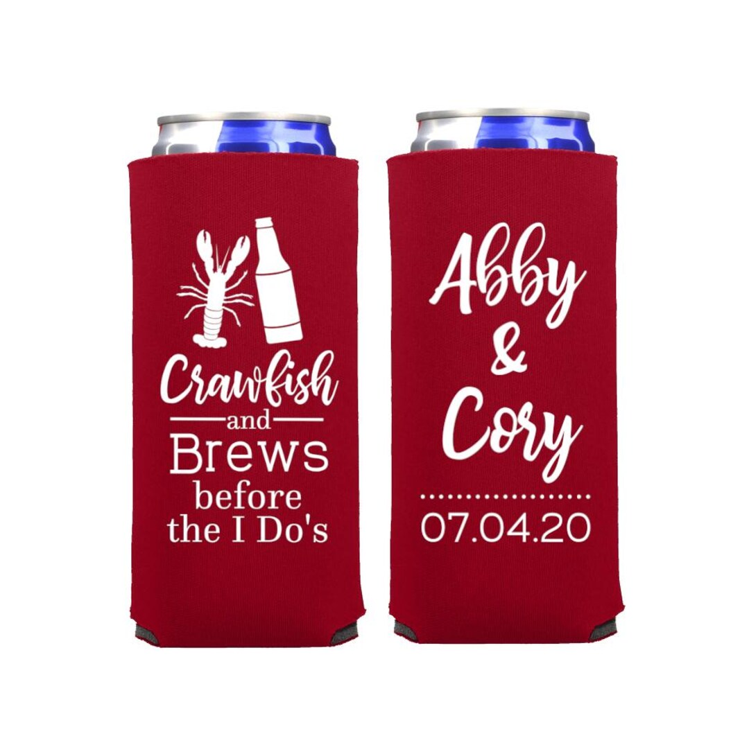Crawfish and Brews Can Coolers: Crawfish Boil Engagement Party Favors ...
