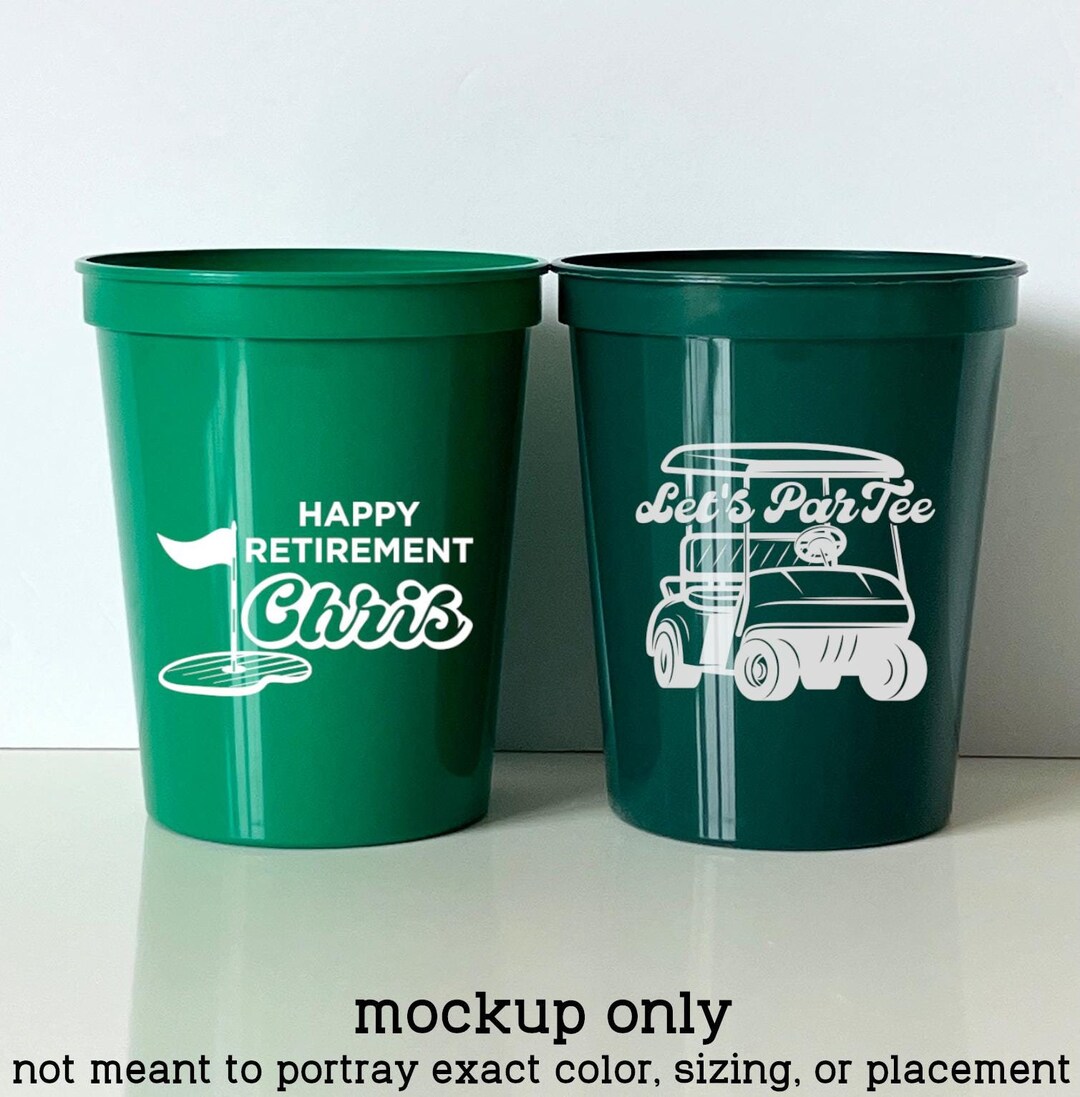Personalized Golf Retirement Party Cups | Custom Golf Lover Favors for ...