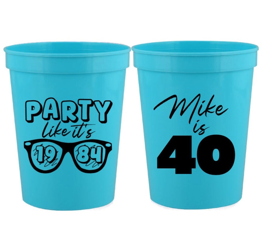 40th Birthday Retro Party Cups | 30th Birthday Party Cups | 50th ...