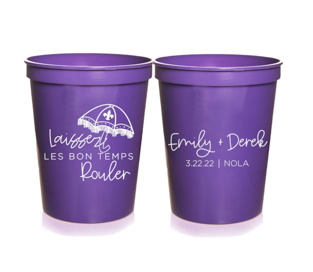 Custom New Orleans Wedding Cups | Laissez Les Bon Temps Rouler Favors ...