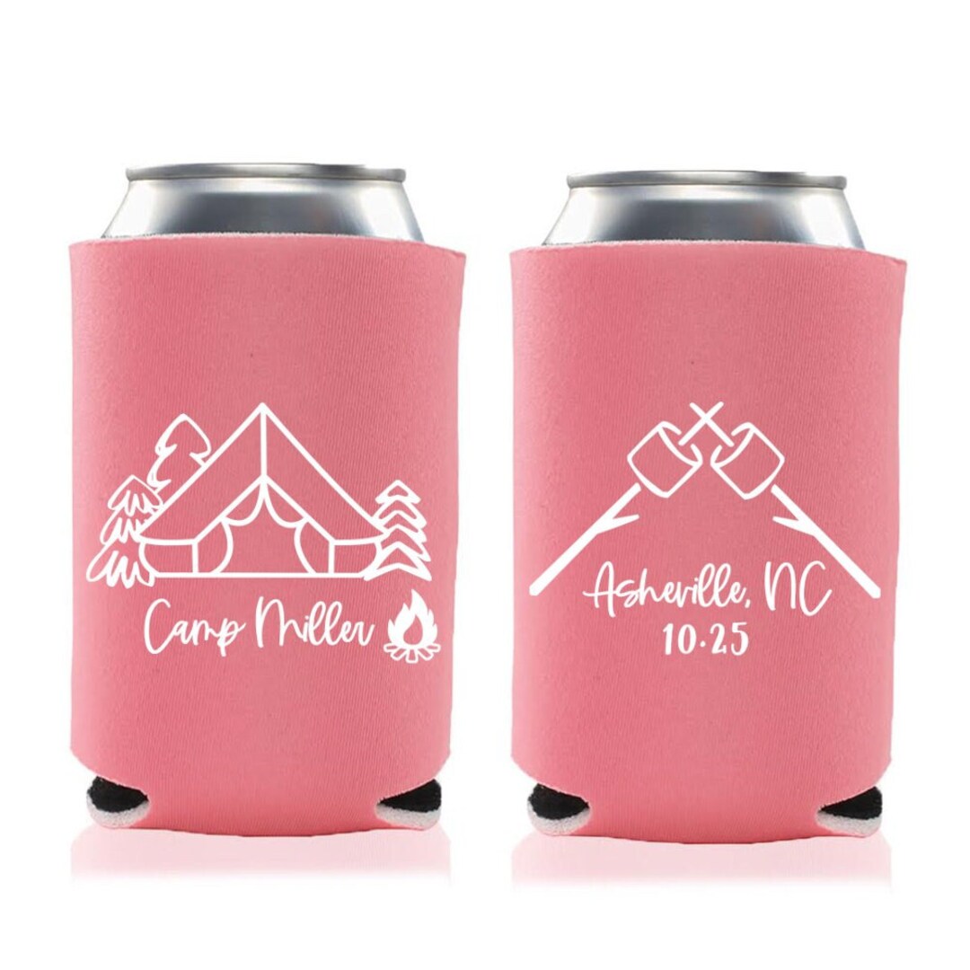 Camp Bachelorette Yurt Glamping Trip Can Coolers | Birthday Camping ...