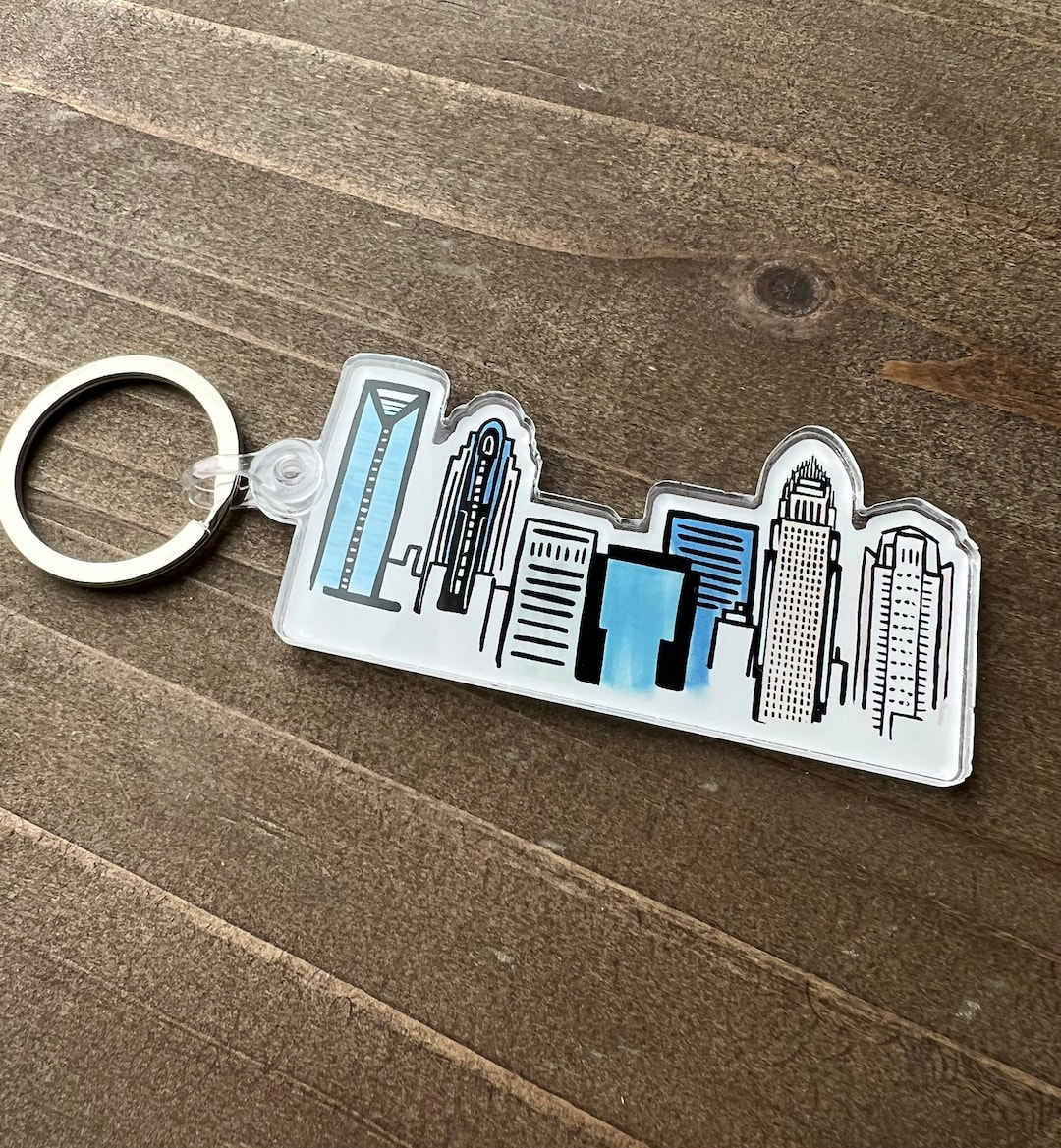 Charlotte Skyline Keychain, Charlotte NC, CLT, Charlotte Gifts ...