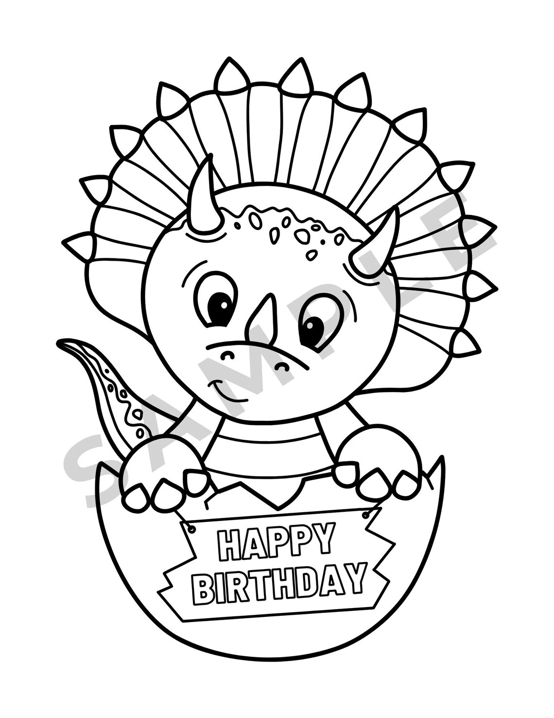 Dinosaur Birthday Coloring Pages, Dinosaur Party Activity, Dinosaur ...