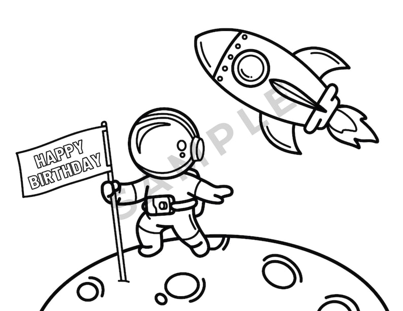 Space Birthday Coloring Pages, Astronaut Coloring Pages, Space Theme ...