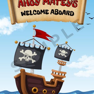 Pirate Birthday Display Signs, Pirate Birthday Welcome Sign, Pirate ...