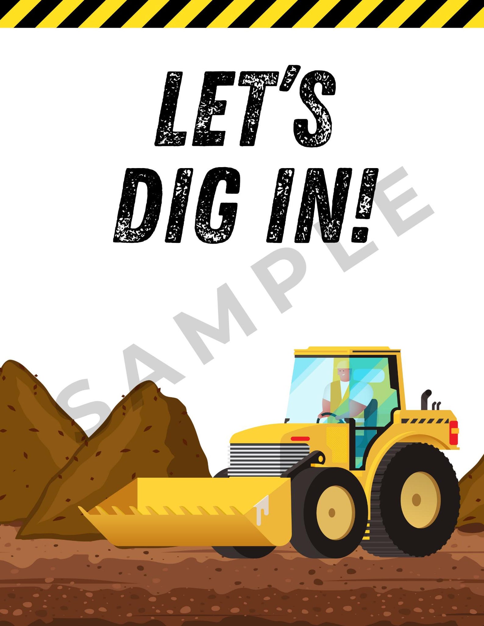 Construction Birthday Display Signs, Construction Birthday Welcome Sign ...