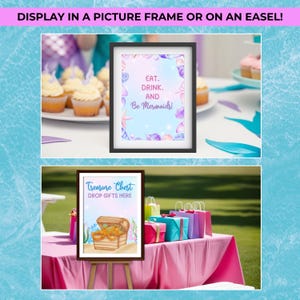 Mermaid Birthday Display Signs, Mermaid Birthday Welcome Sign, Under ...